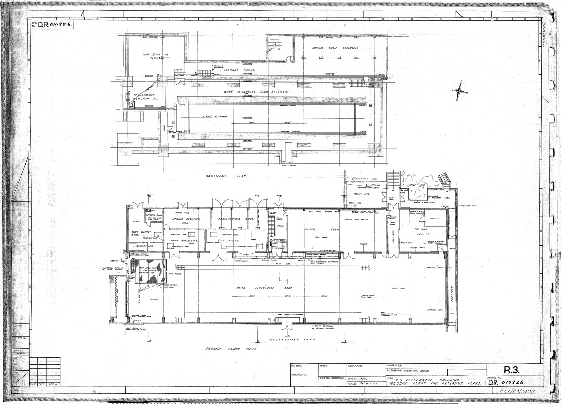 RAL::Blueprints for R3 NIMROD Services Building from 1960s and one from ...